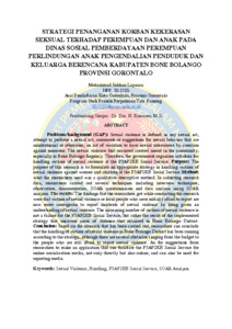STRATEGI PENANGANAN KORBAN KEKERASAN SEKSUAL TERHADAP PEREMPUAN DAN ANAK PADA DINAS SOSIAL ...